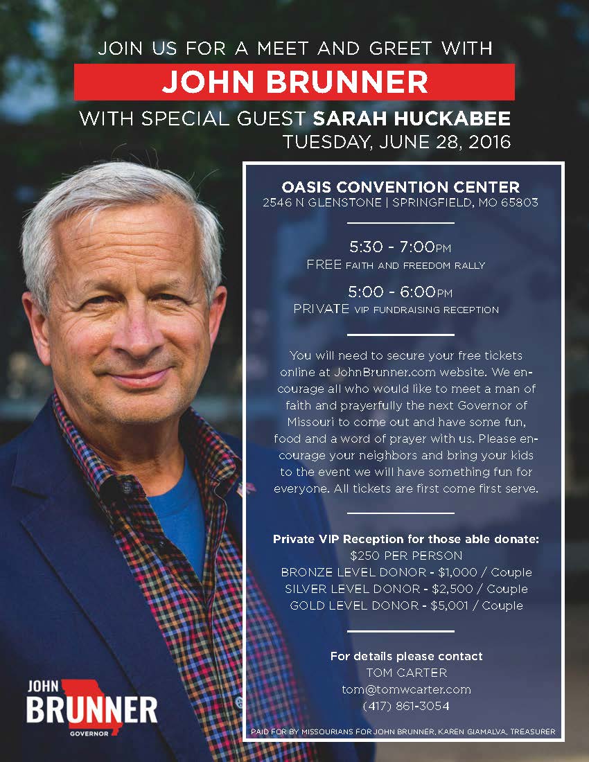 Upcoming Events for John Brunner – Greene County GOP